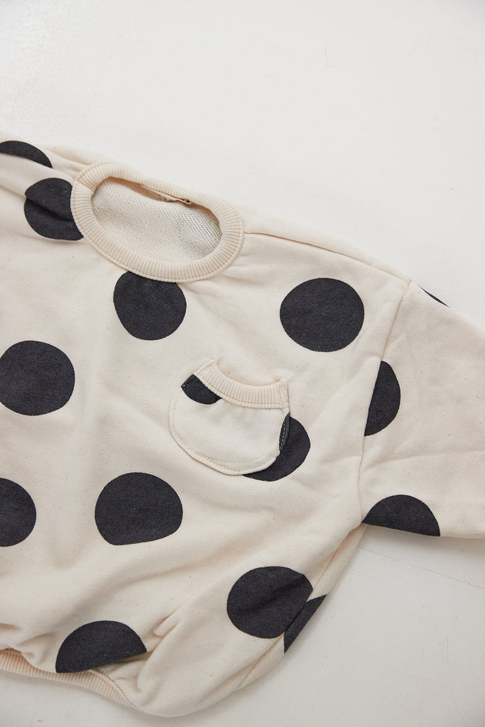 Polka dots long sleeve sweatshirt cream – mamapapa