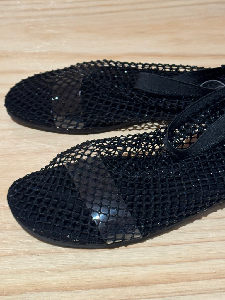 Sparkle fishnet flat shoes – mamapapa