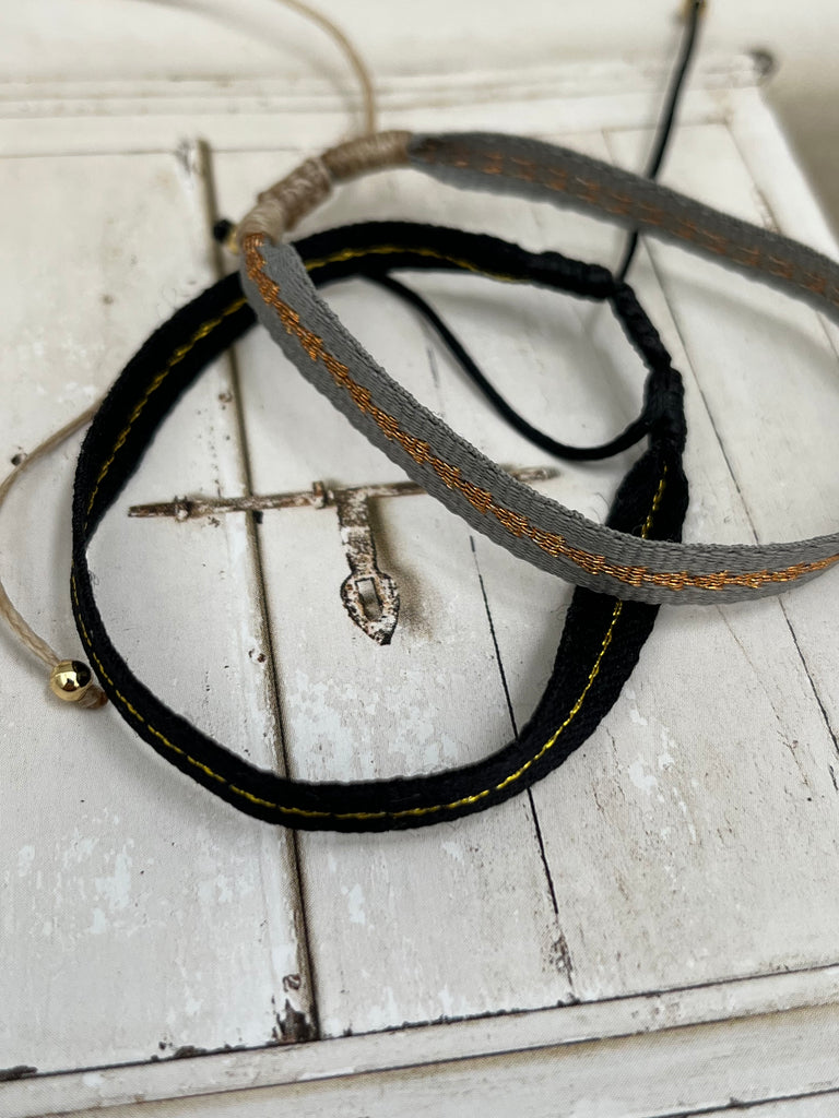Black and gold string bracelet – mamapapa